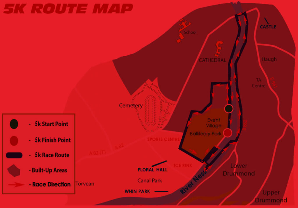 Loch Ness Marathon - 5k-route-map